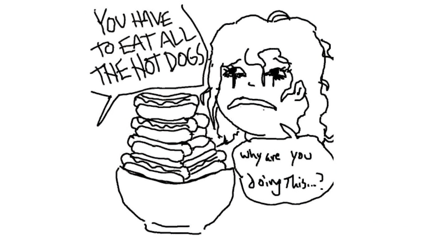 The hotdog tastes like cinnamon.
