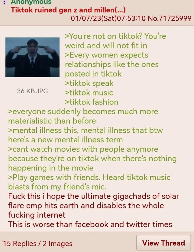 Anon hates Tiktok